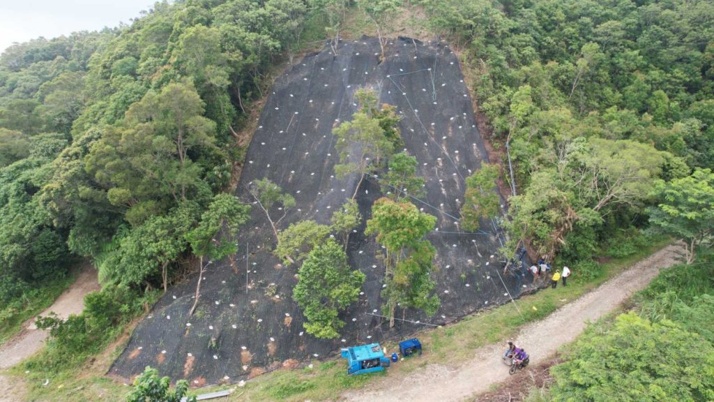 Slope protection of the road leading to Mt. Natib nears completion ...